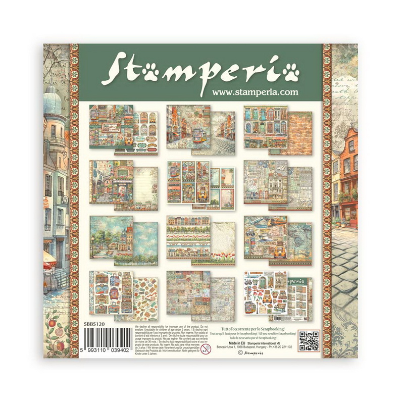 Набор бумаги для скрапбукинга Stamperia ART OF TRAVELLING 20х20см